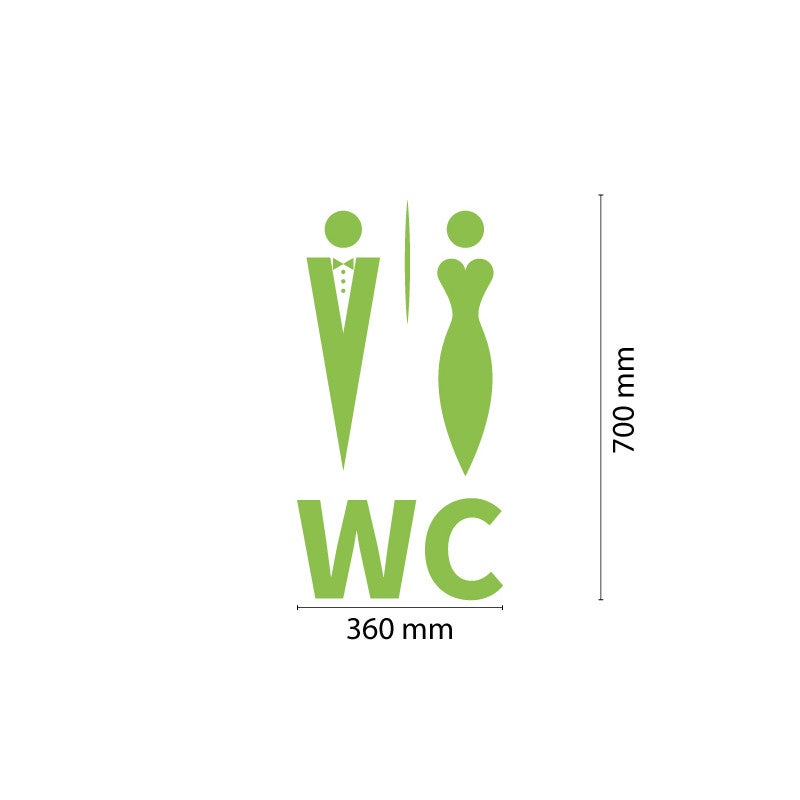 PICTOGRAMME ADHESIF XXL SILHOUETTES WC (W0642) Hauteur : 700 mm | Leroy ...