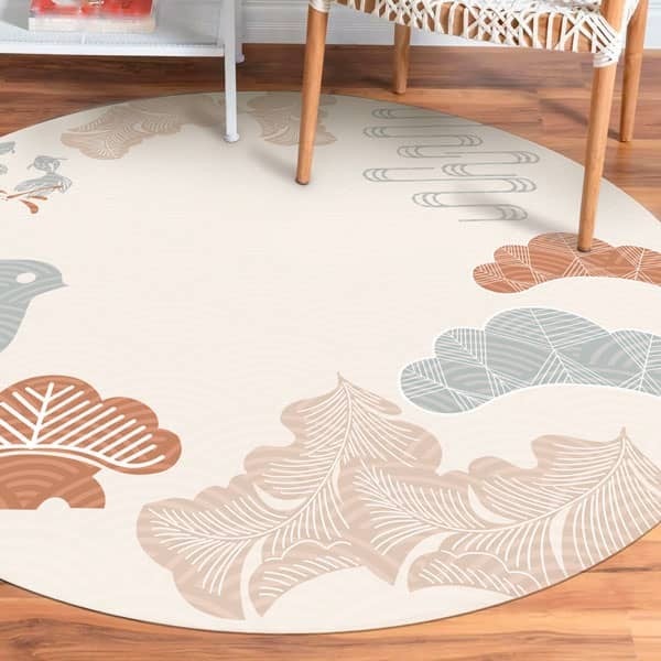 Tapis Vinyle rond motifs asiatiques 120 X 120CM | Leroy Merlin
