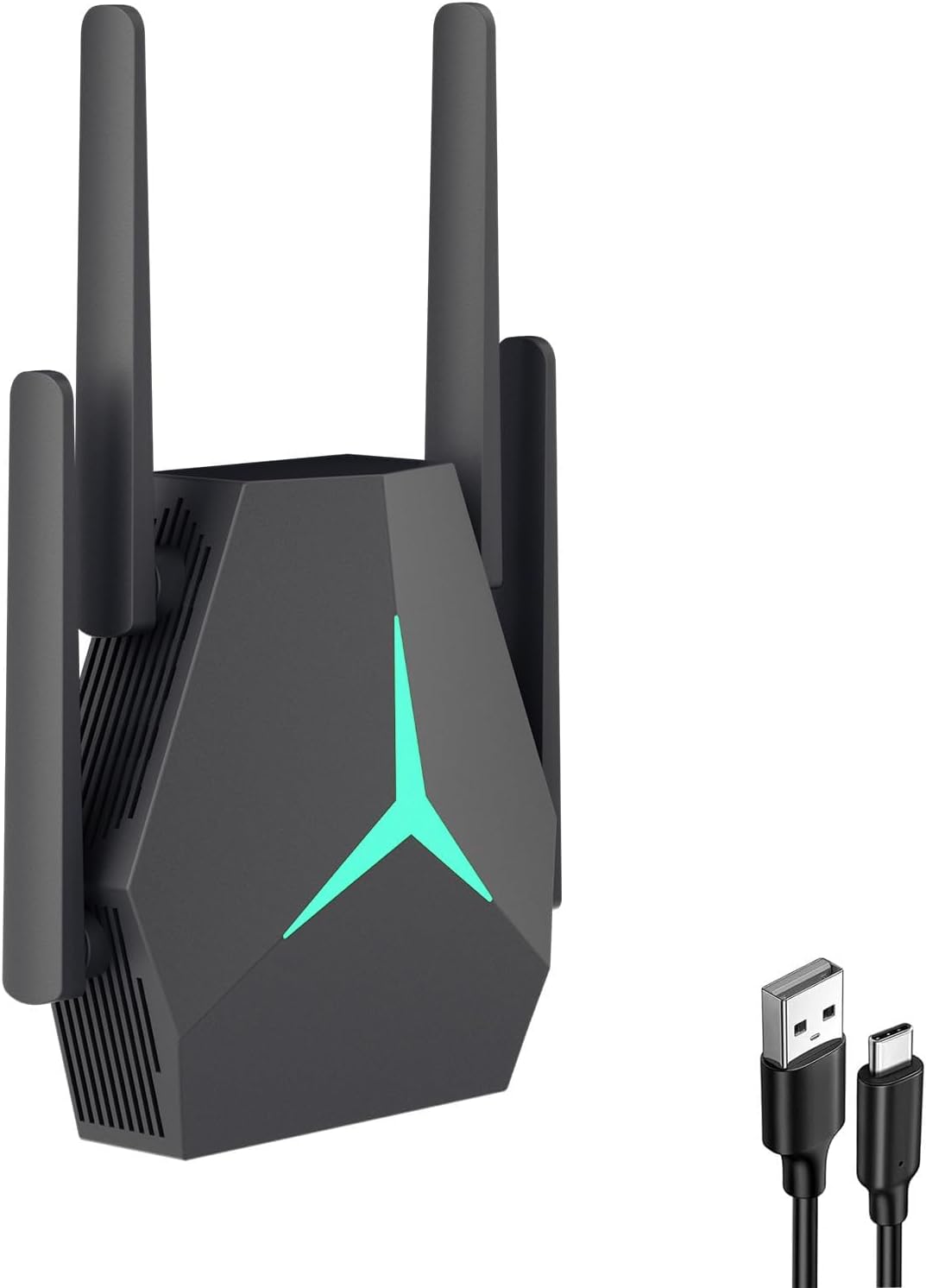 Répéteur WiFi 1200 Mbps – 4 antennes, 2 ports RJ45 – couvre 9800 m³ ...