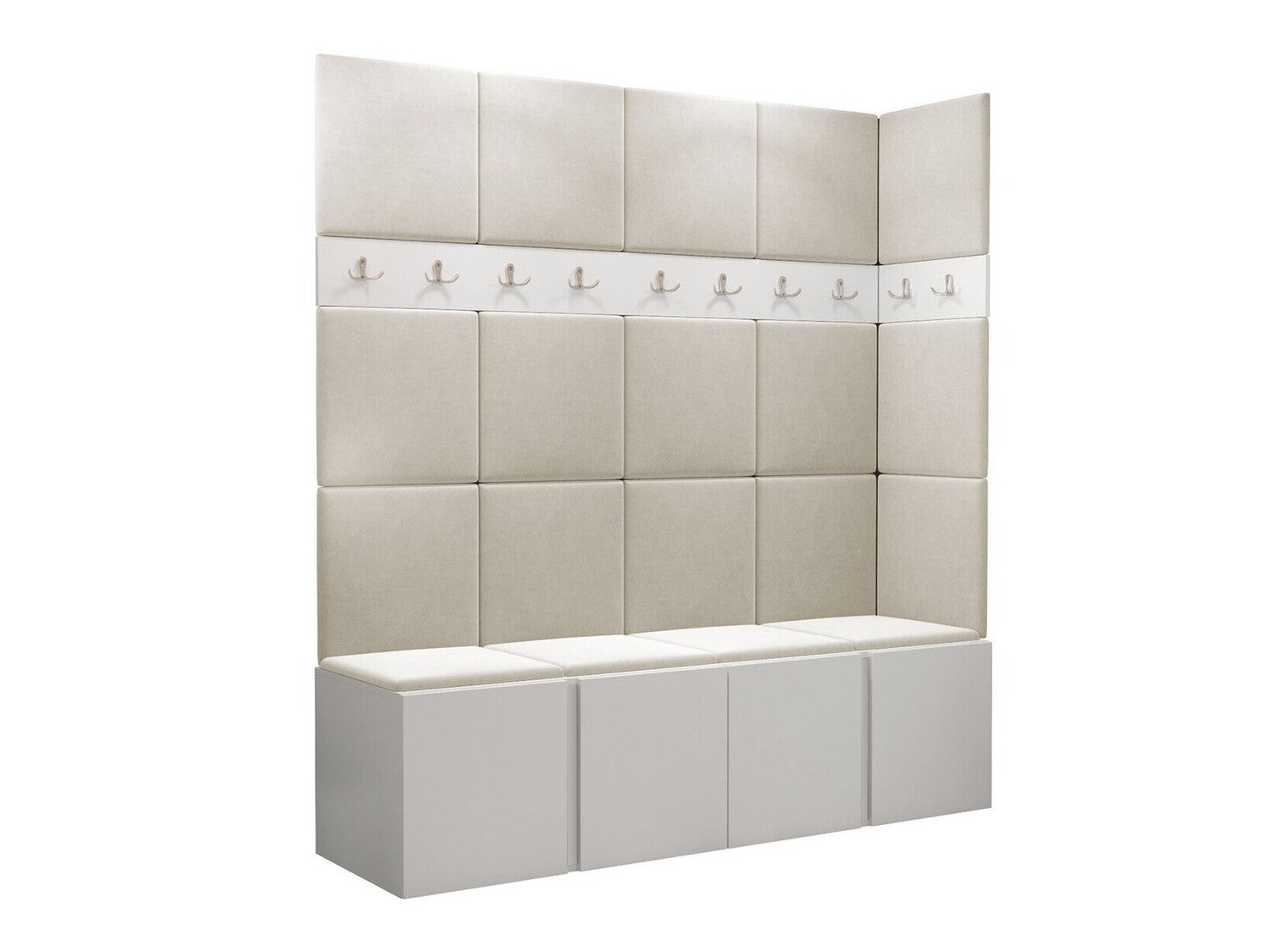 Conjunto de recibidor Hartford 265, 186x168x46cm, Blanco, Tapiz ...