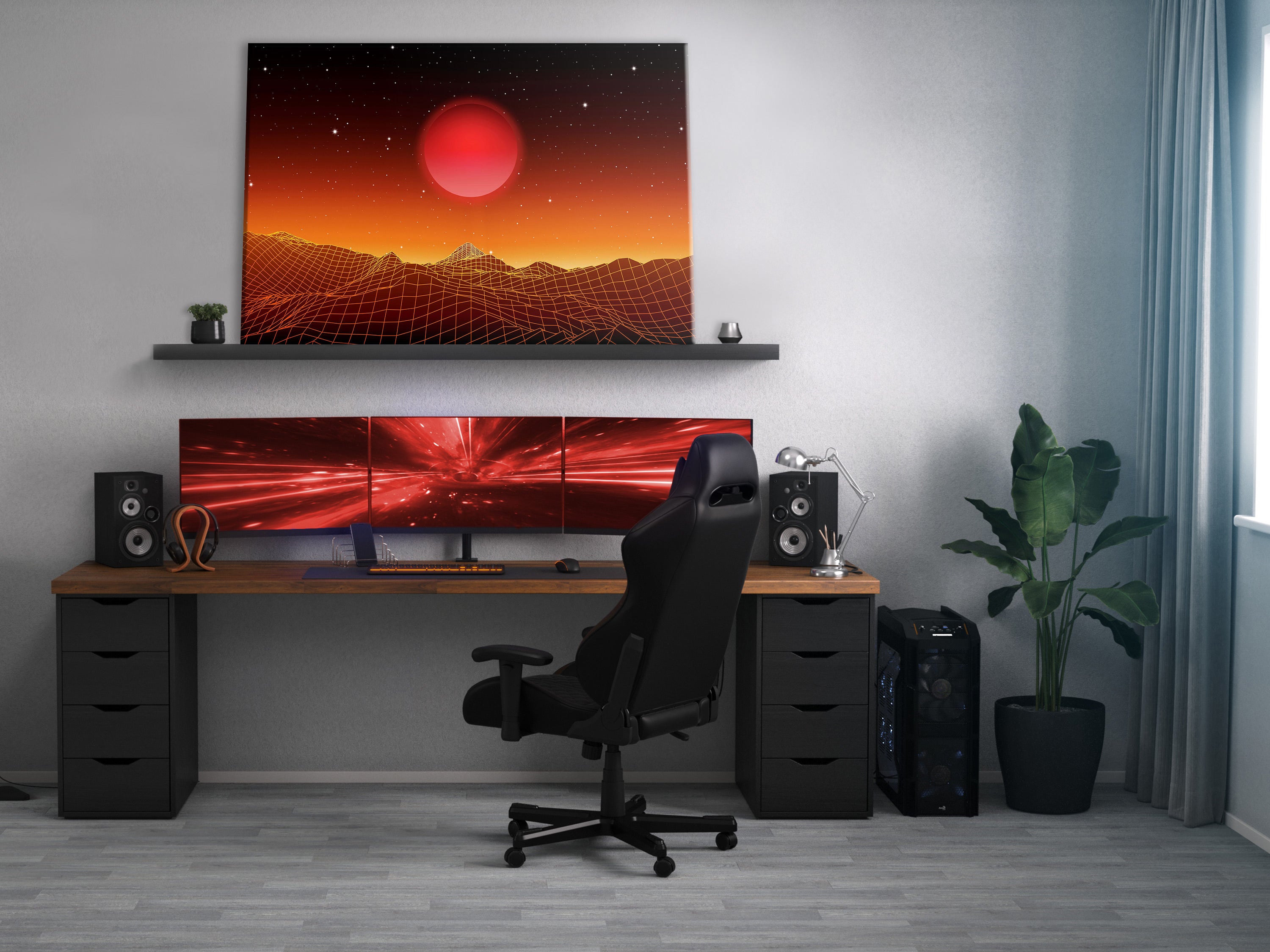 Tableau - Futuristic landscape (1 Part) Wide [90x60] | Leroy Merlin