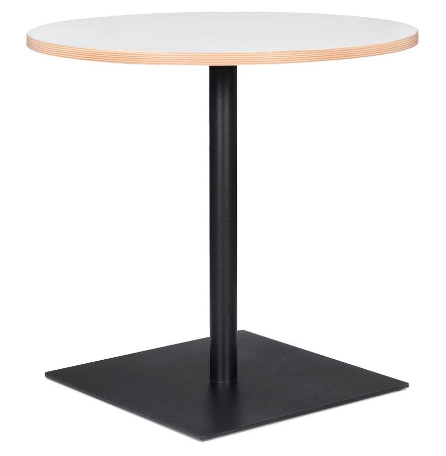 Table ronde 'FUSION ROUND' blanche et structure noire - Ø 80 cm | Leroy ...