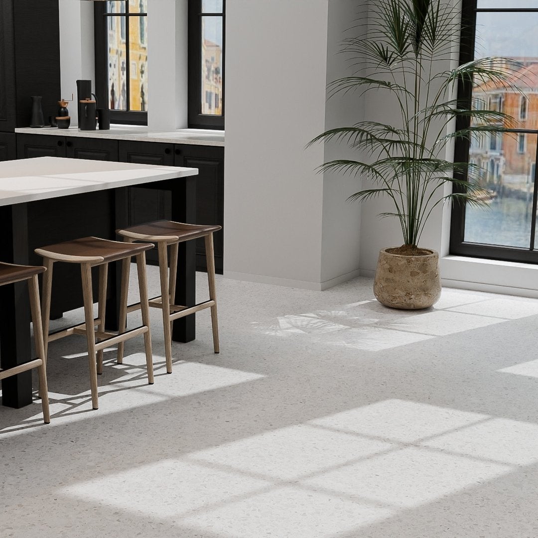 Clásico terrazo veneciano blanco y gris - Baldosas 60x120 cm 9 mm - AVE ...