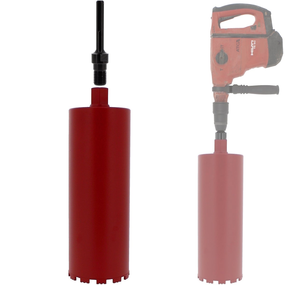 Couronne diamant Ø 152 mm avec adaptateur pour perceuse et perforateur ...