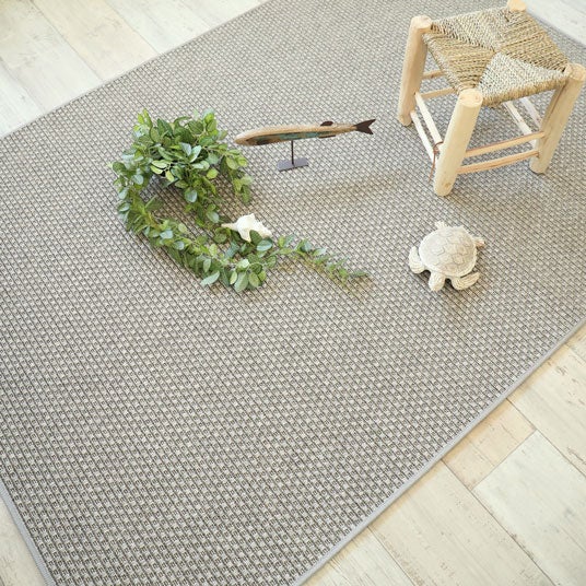 Tapis Tissé plat natté - Sumatra Silver - Galon synthétique gris - 250 ...