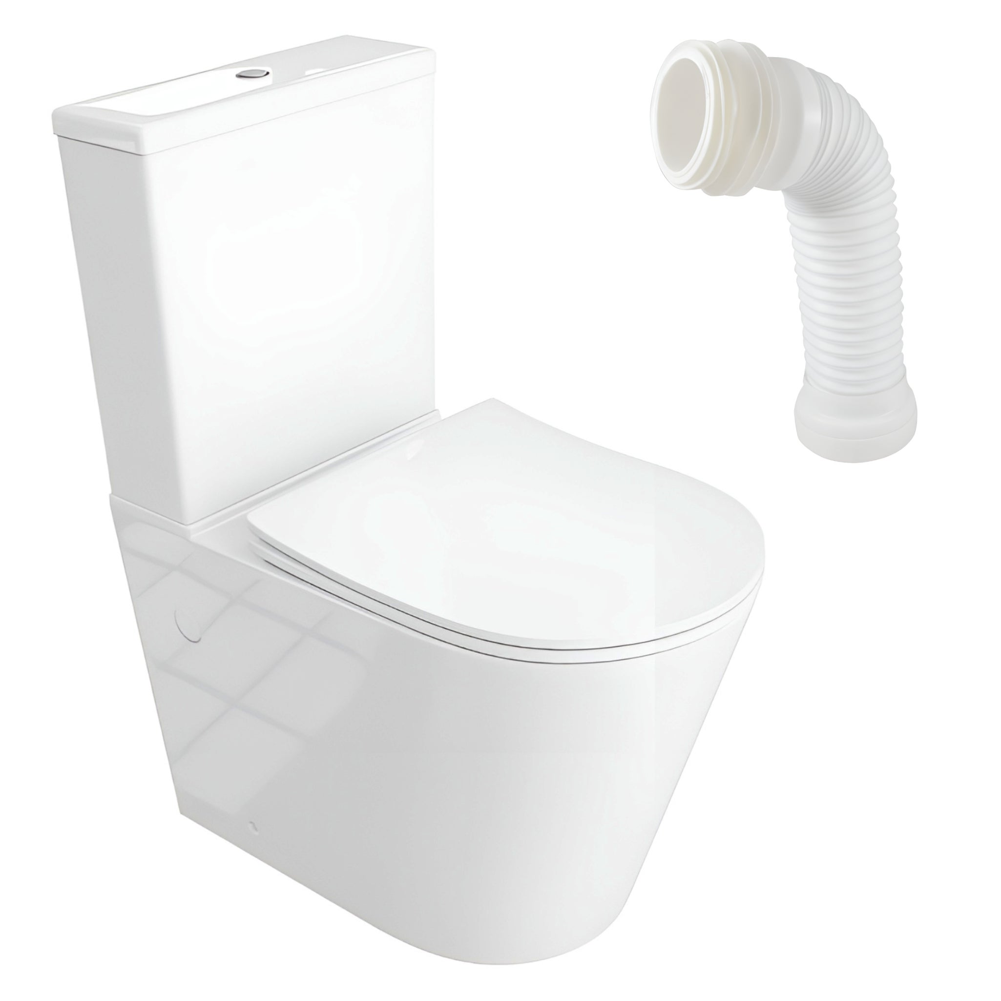 Lavita Neptun White WC à poser compact sans bride| Pack WC compact ...