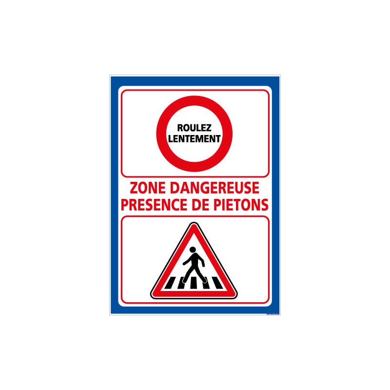 Panneau Consigne De Sécurité Zone Dangereused0945 300 X 420 Mm