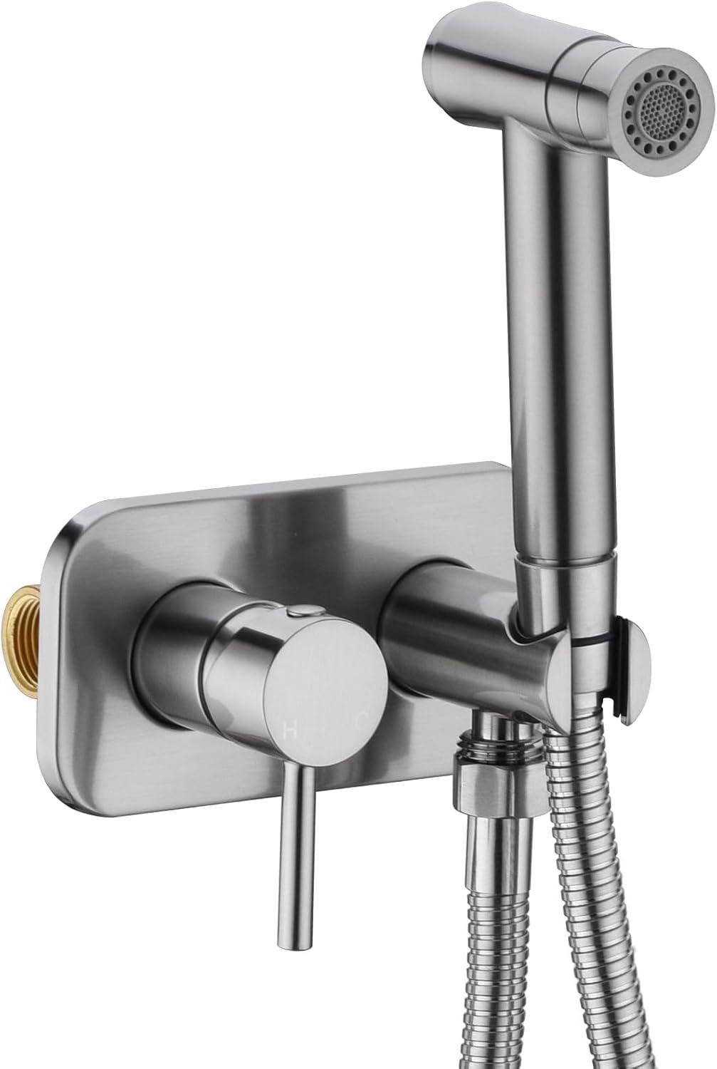 Douchette Bidet Kit Encastré Douchette WC en Acier Inoxydable Bidet ...