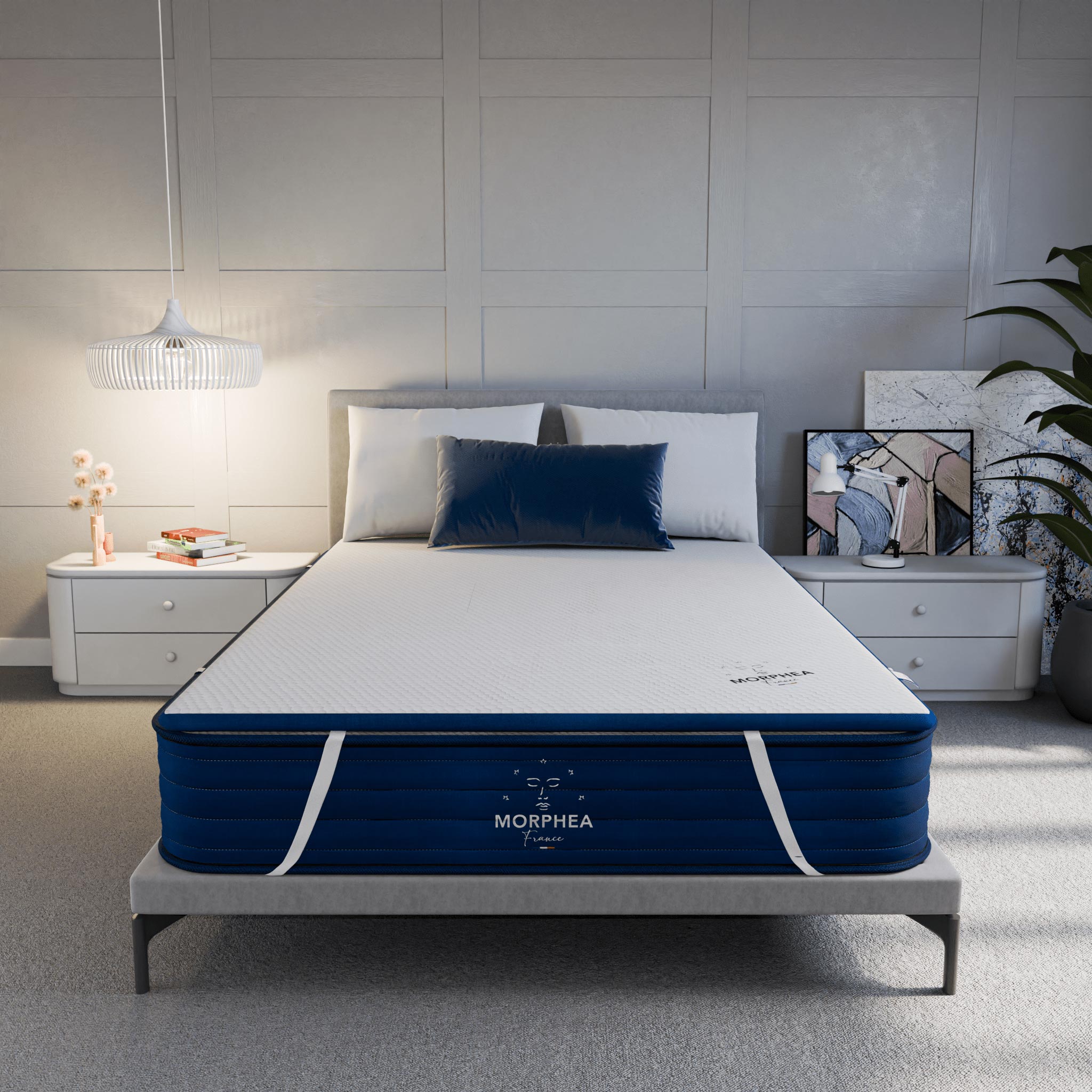 Morphea - Surmatelas Cloudy 200x200 Epaisseur 5 Cm Mousse Gel À Memoire ...