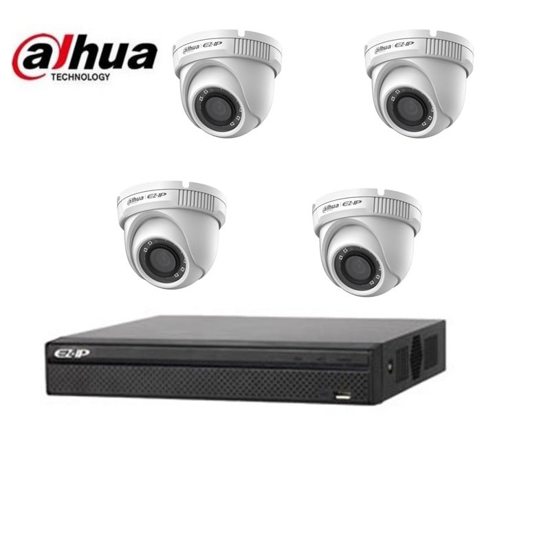 KIT VIDEOSORVEGLIANZA DOME POE IP 4 TELECAMERE DAHUA 2 MPX | Leroy Merlin