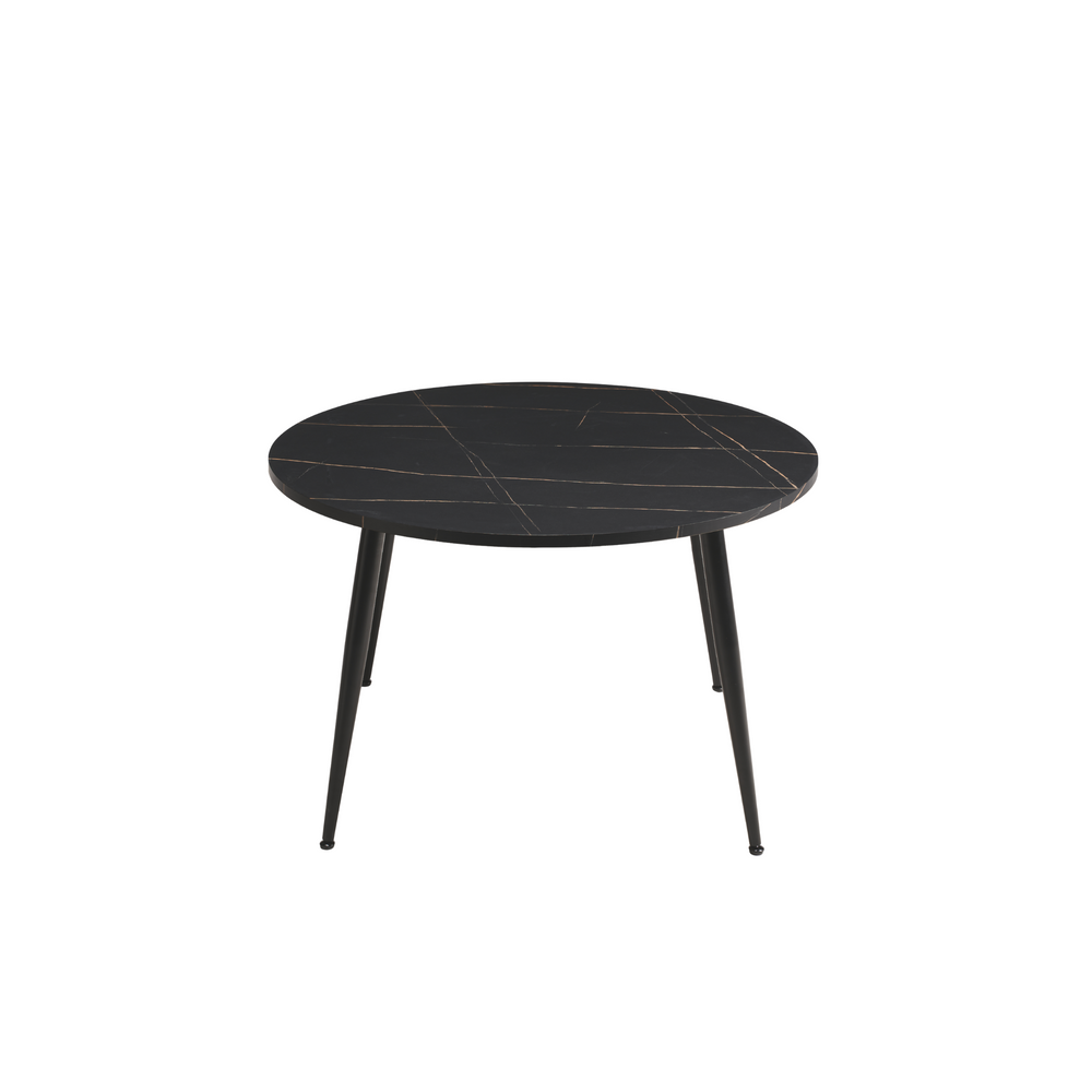 Table ronde extensible noire avec rallonge centrale cm Ø 120/160x74h ...