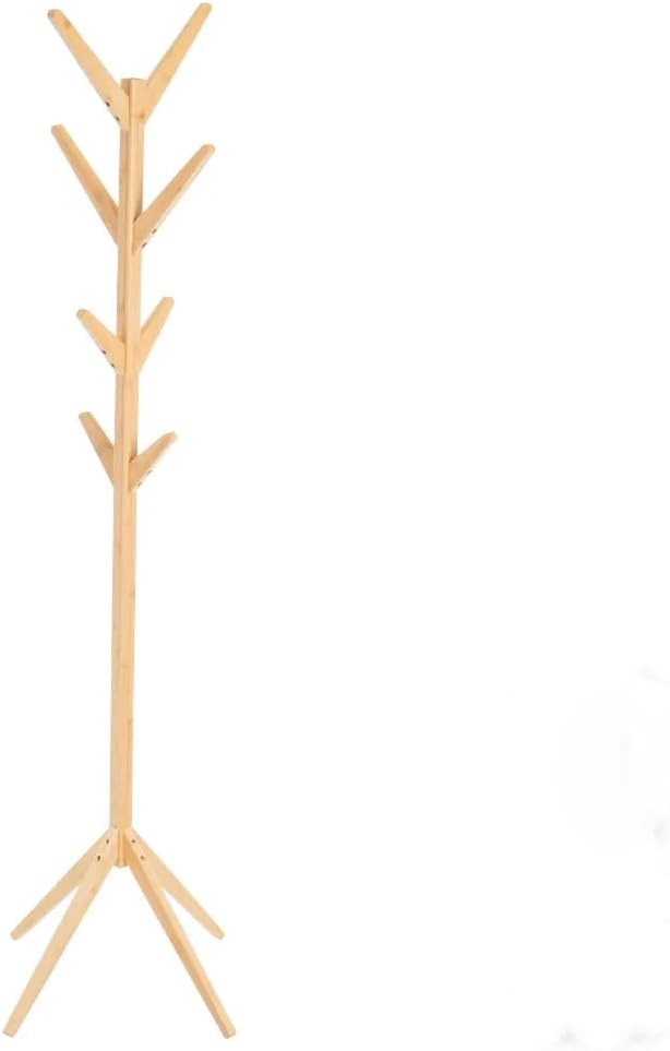 Cintre sur pied en bois de bambou avec 8 crochets, design moderne ...