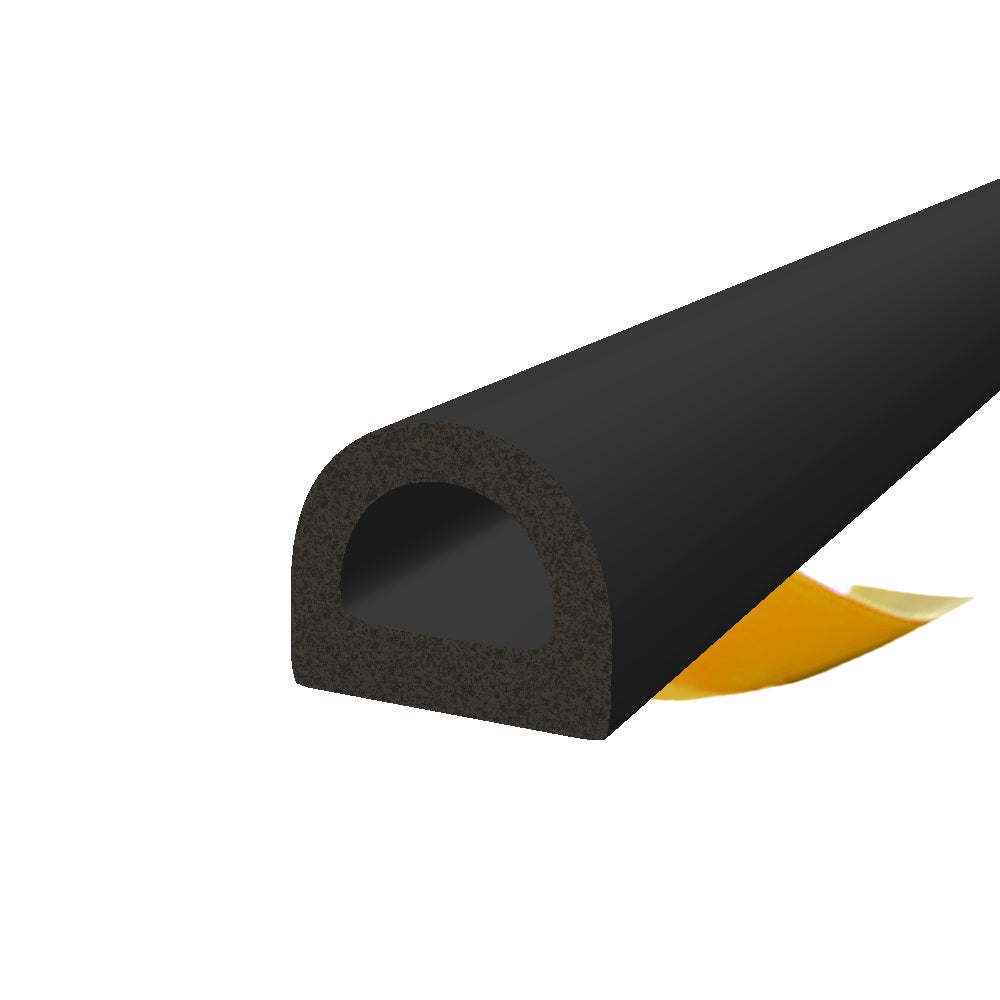 Joint autocollant EPDM D 14x12 mm noir pour fenêtres et portes 40 m ...