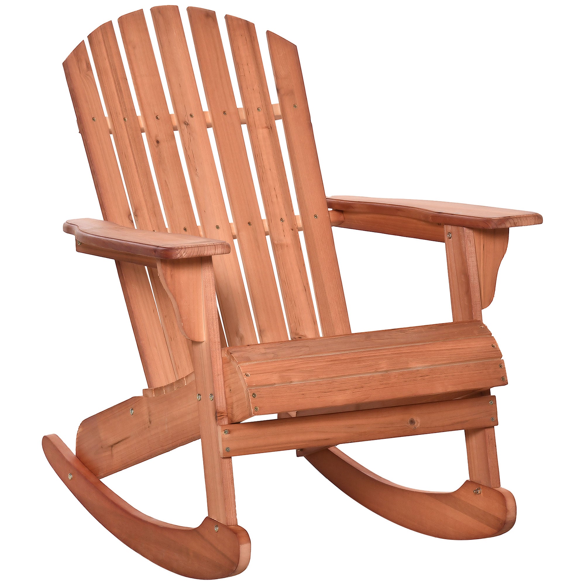 Sillón mecedora de madera Outsunny teca 77x94x97 cm_84B-528 | Leroy Merlin