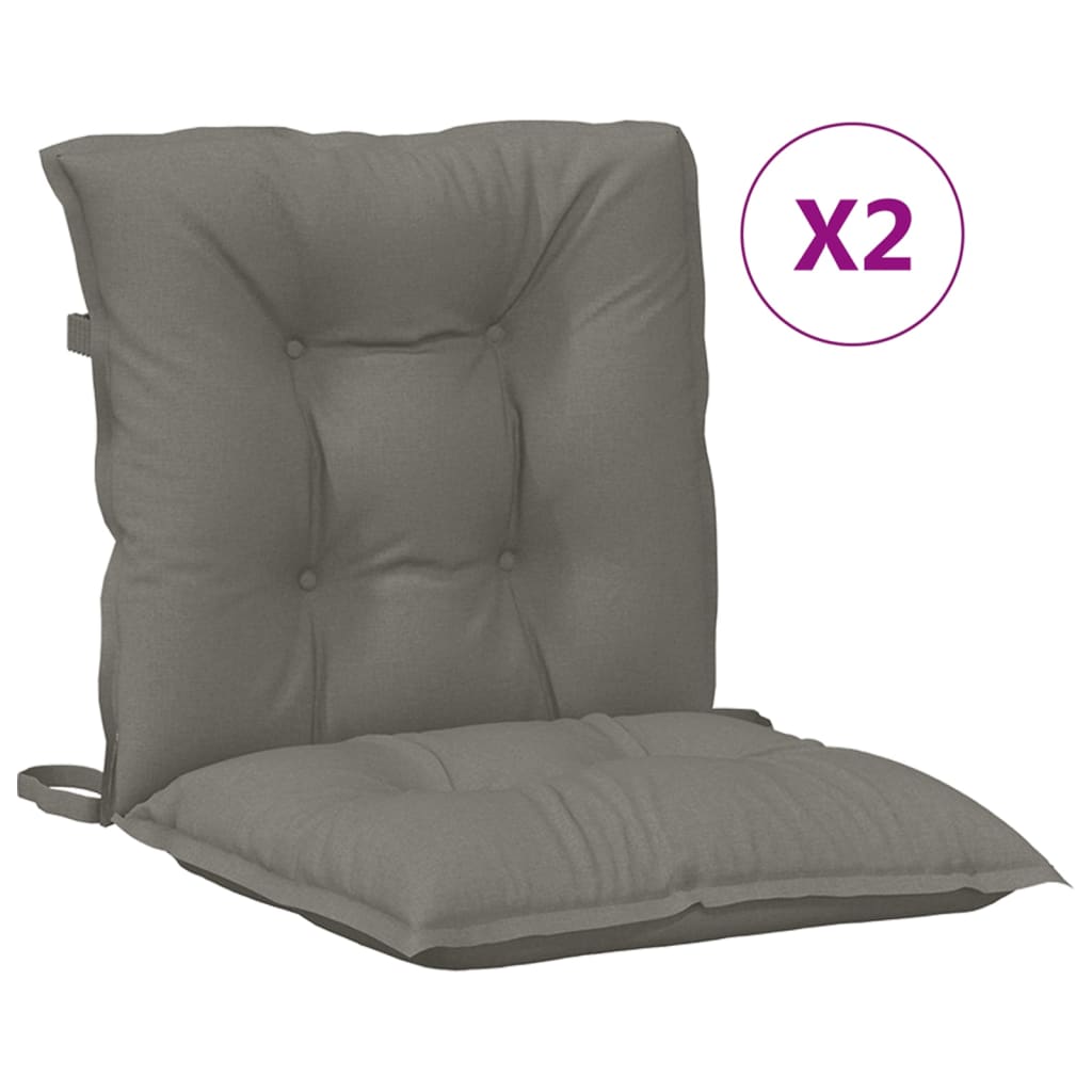 Coussins de chaise à dossier bas 2 pièces en tissu gris foncé mélangé | Leroy Merlin