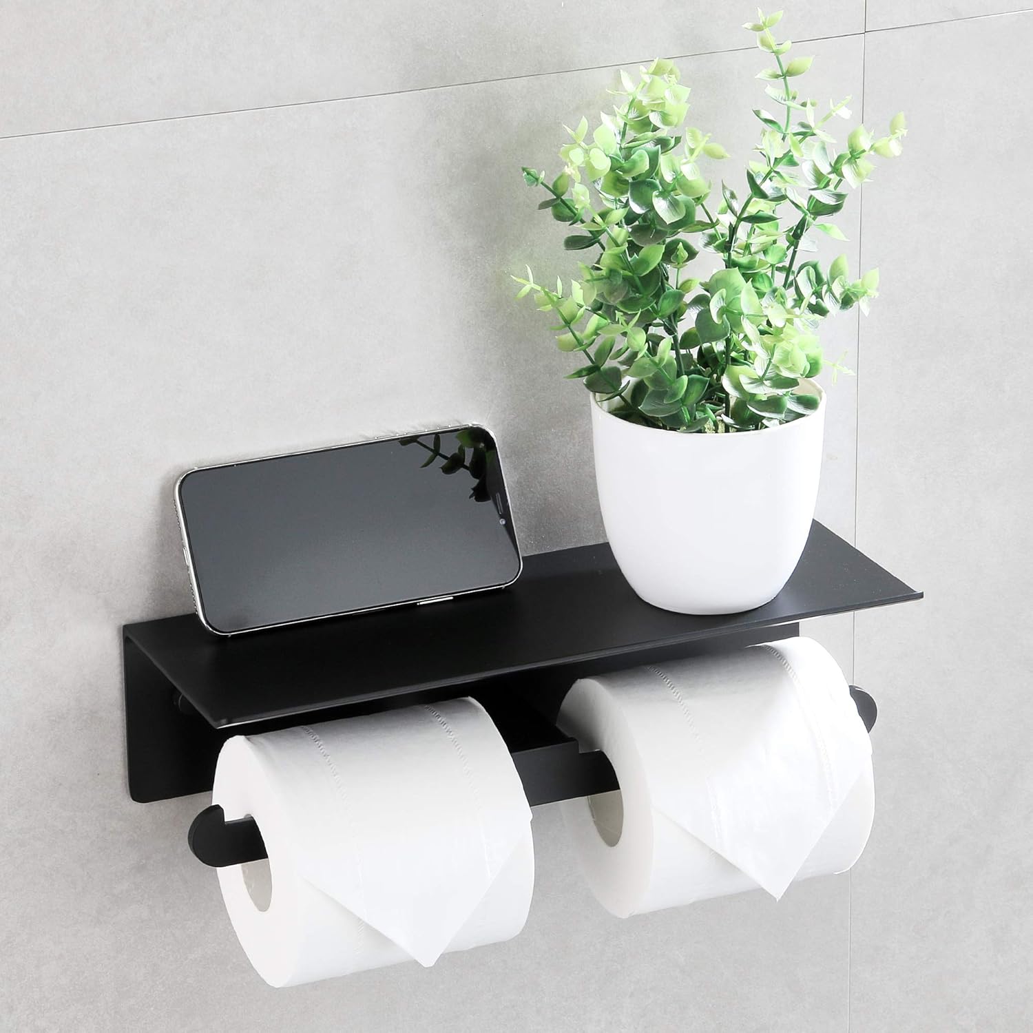 Soporte para papel higiénico autoadhesivo doble, sin necesidad de ...