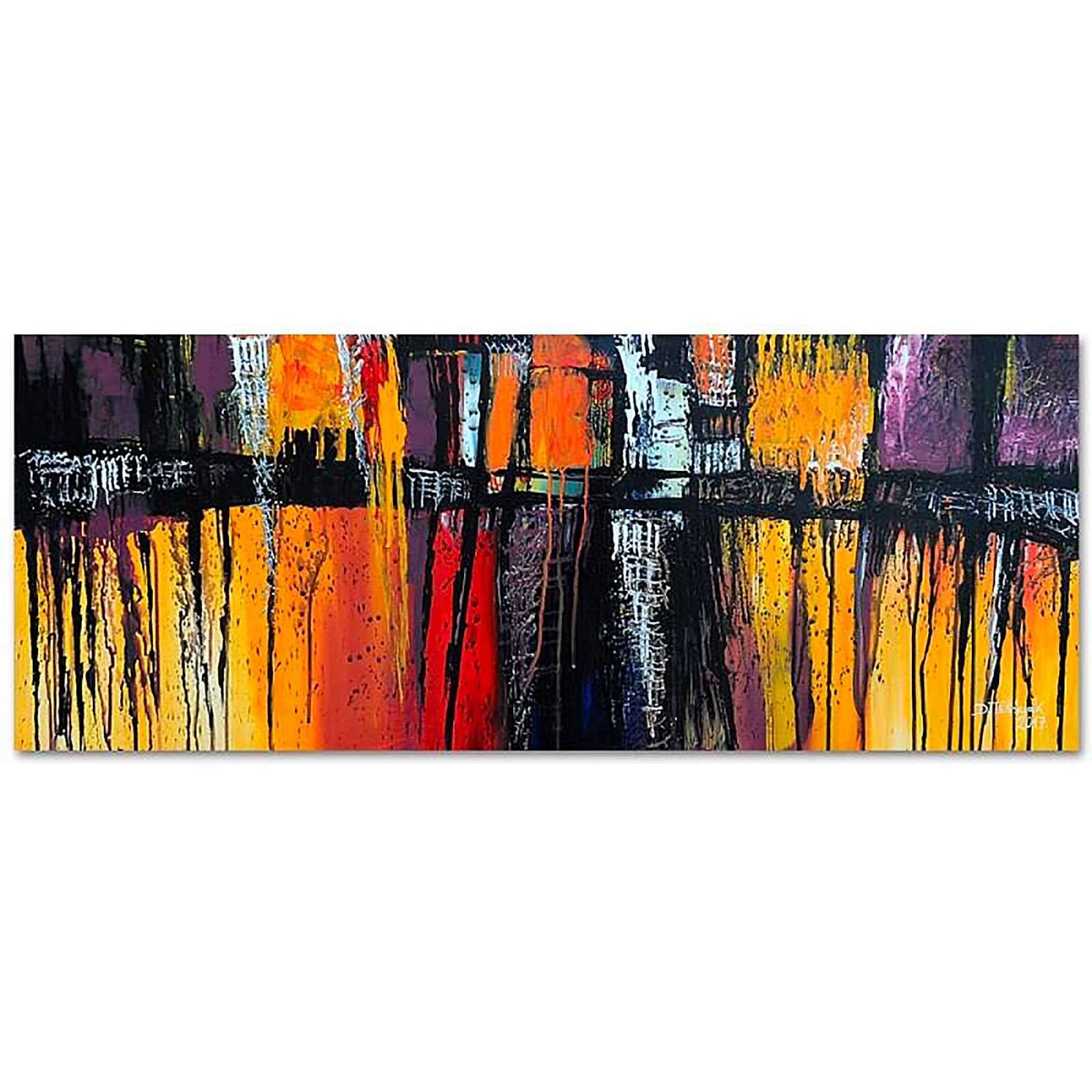 Tableau panorama d'image sur toile abstraction toile 55 - 100 x 50 cm ...
