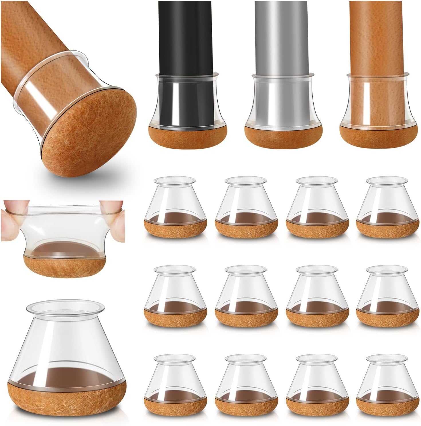 Diamètre 20-30mm Protection Pied de Chaise, 20 pièces protecteurs de ...