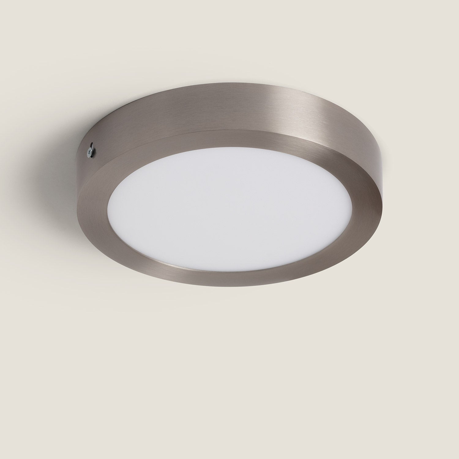 Plafón LED 18W Circular Metal Ø225 mm Silver, 3000K Blanco Cálido ...