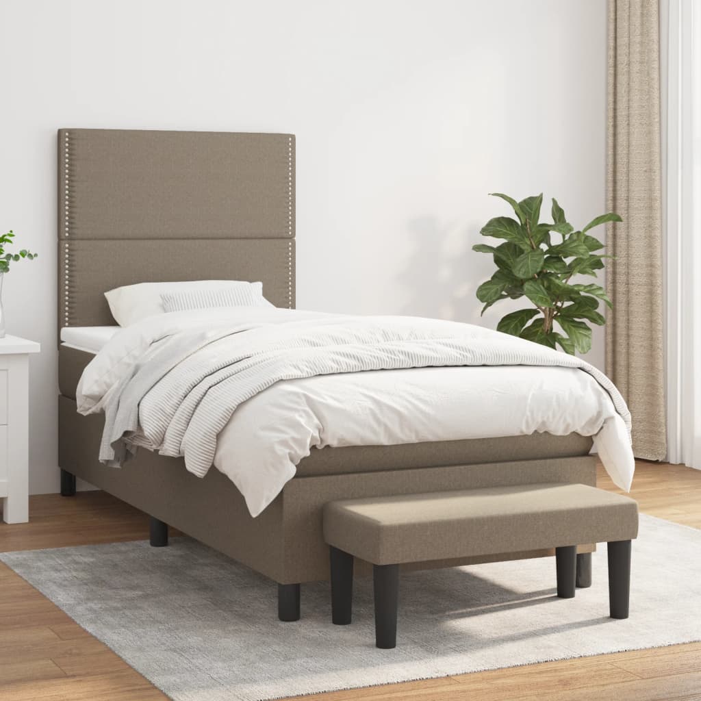 Cama individual | Cama para adultos | Cama box spring con colchón tela ...