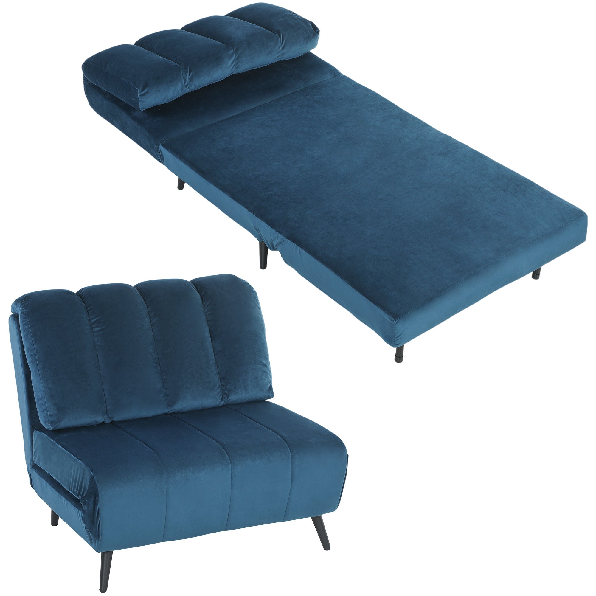 Canapé-lit convertible pliable avec dossier réglable, bleu | Leroy Merlin