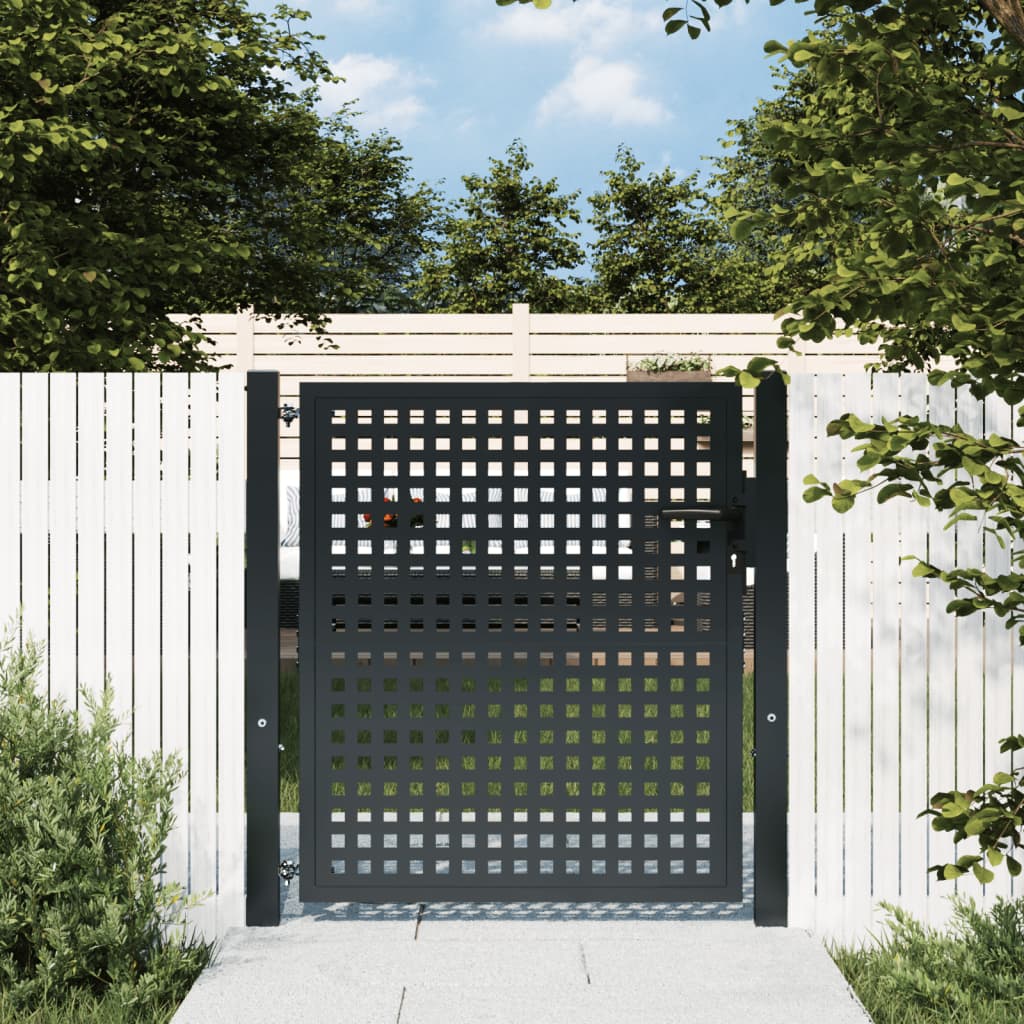Portail de jardin | Portail de clôture | Portillon de jardin anthracite ...