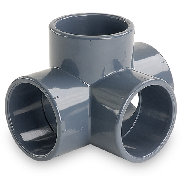 TE 90º PVC PRESION ENCOLAR 4V 63 | Leroy Merlin