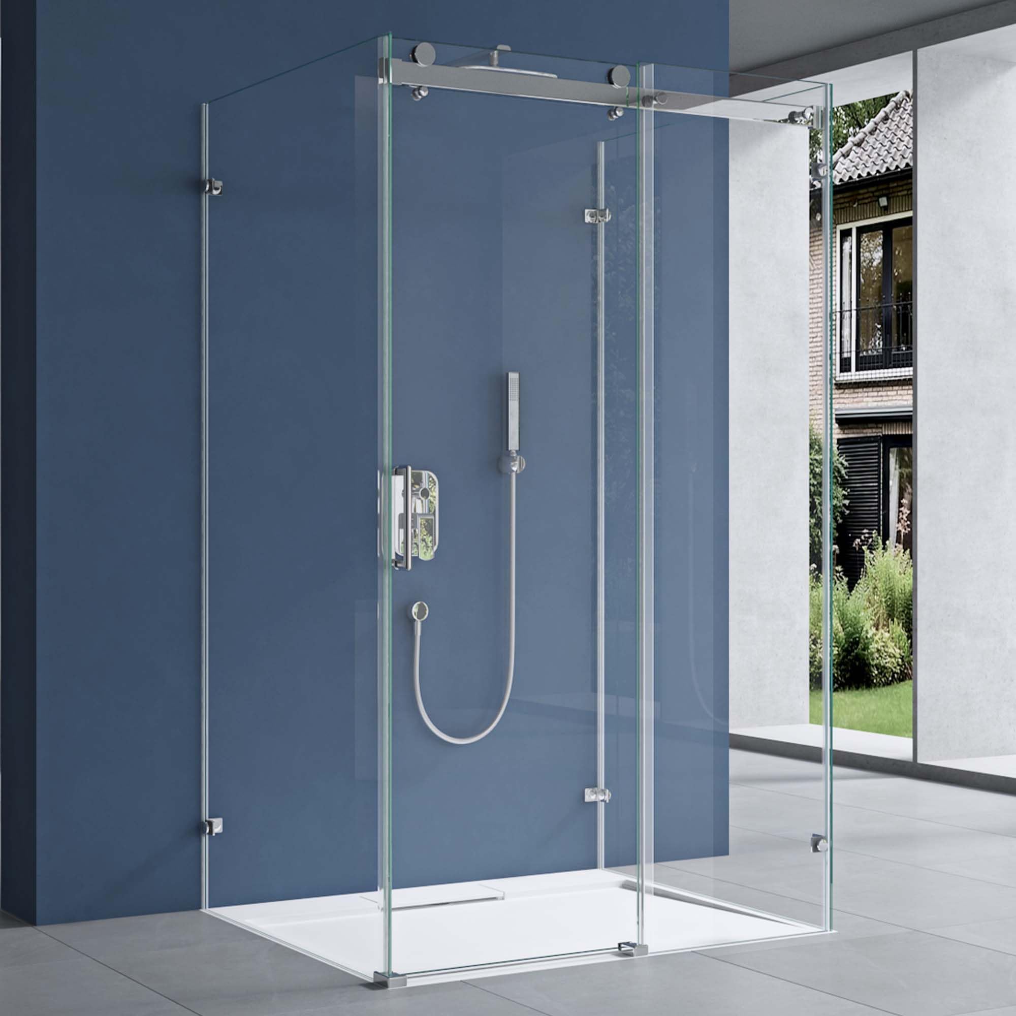 Doporro Cabine de Douche 90x120x90cm Paroi de Douche en Forme U Verre ...