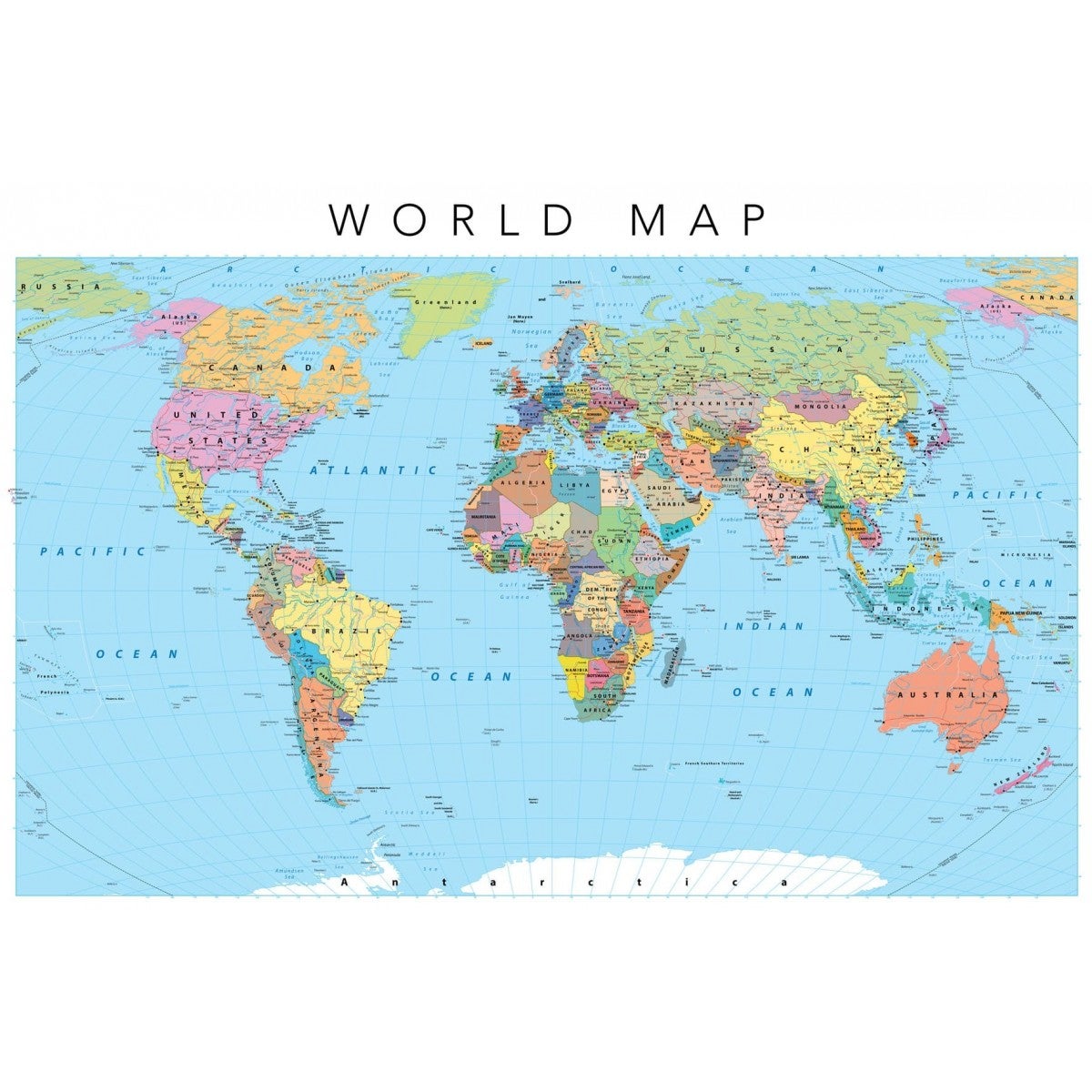 Tableau sur toile carte du monde 65x97 cm | Leroy Merlin