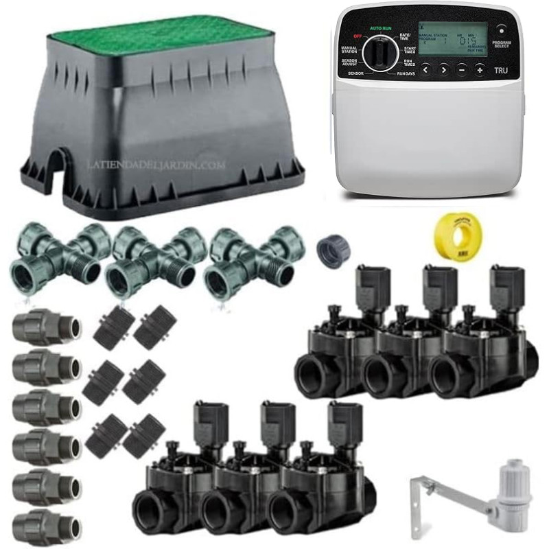 Kit professionnel d'arrosage automatique Rain Bird de 6 zones 24V pour ...