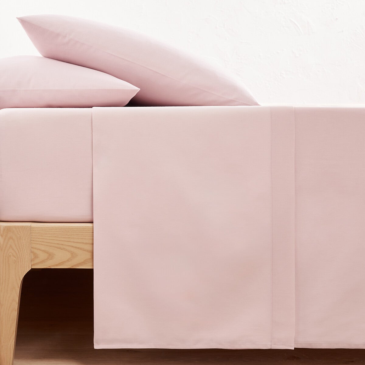 Drap plat uni en coton biologique, Scenario - Rose pétale - 240 x 290 ...