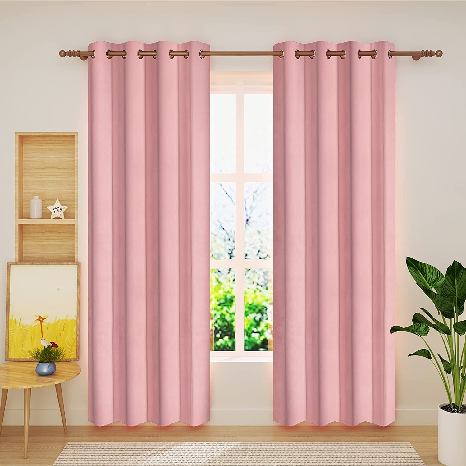 WOLTU Lot de 2, Rideau Occultant avec œillets, 140x245 cm, Rideaux en ...