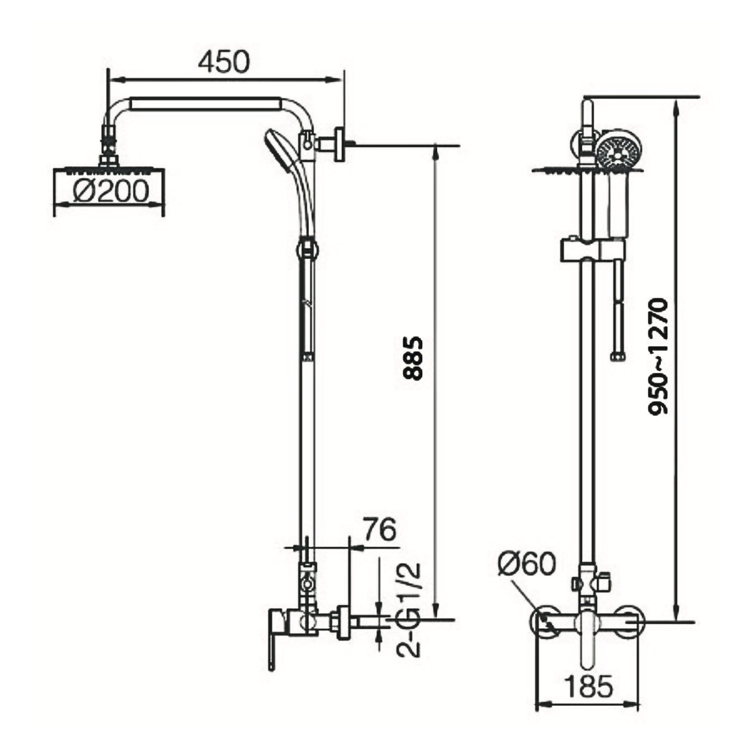 Colonne de Douche or rose cuivré anti-calcaire - Design Moderne et ...