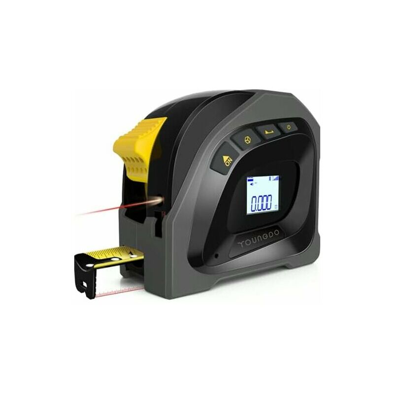 Medidor de distancia láser con pantalla LCD retroiluminada, cinta ...