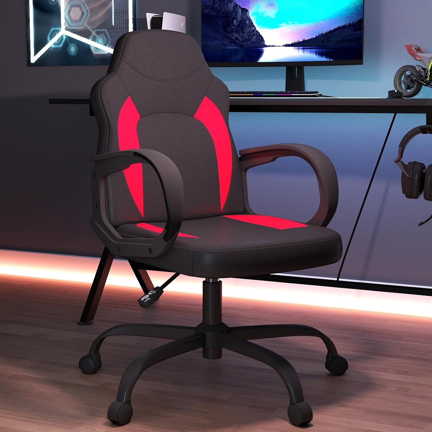 Rouge Chaise Gaming, Chaise D’Ordinateur Ergonomique avec Soutien ...