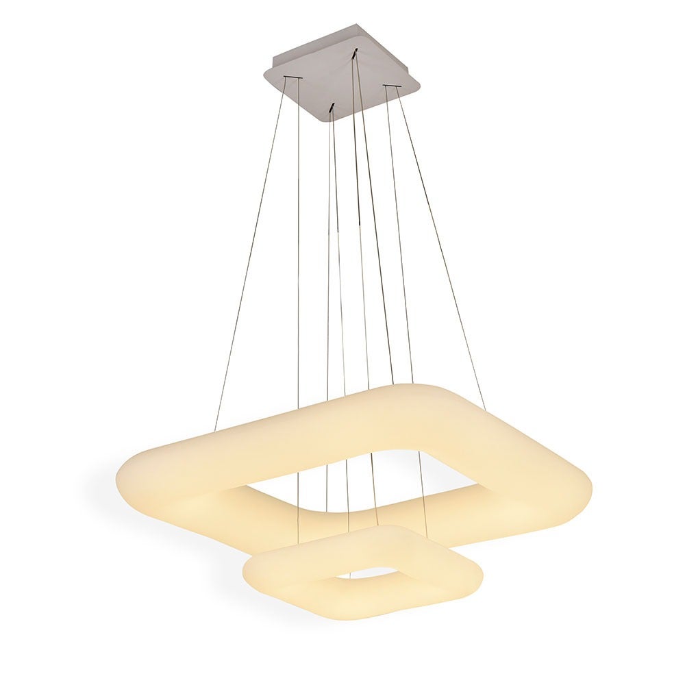 Lámpara Colgante LED Cuadrada 68W CCT Dimmable Cuerpo Blanc | Leroy Merlin