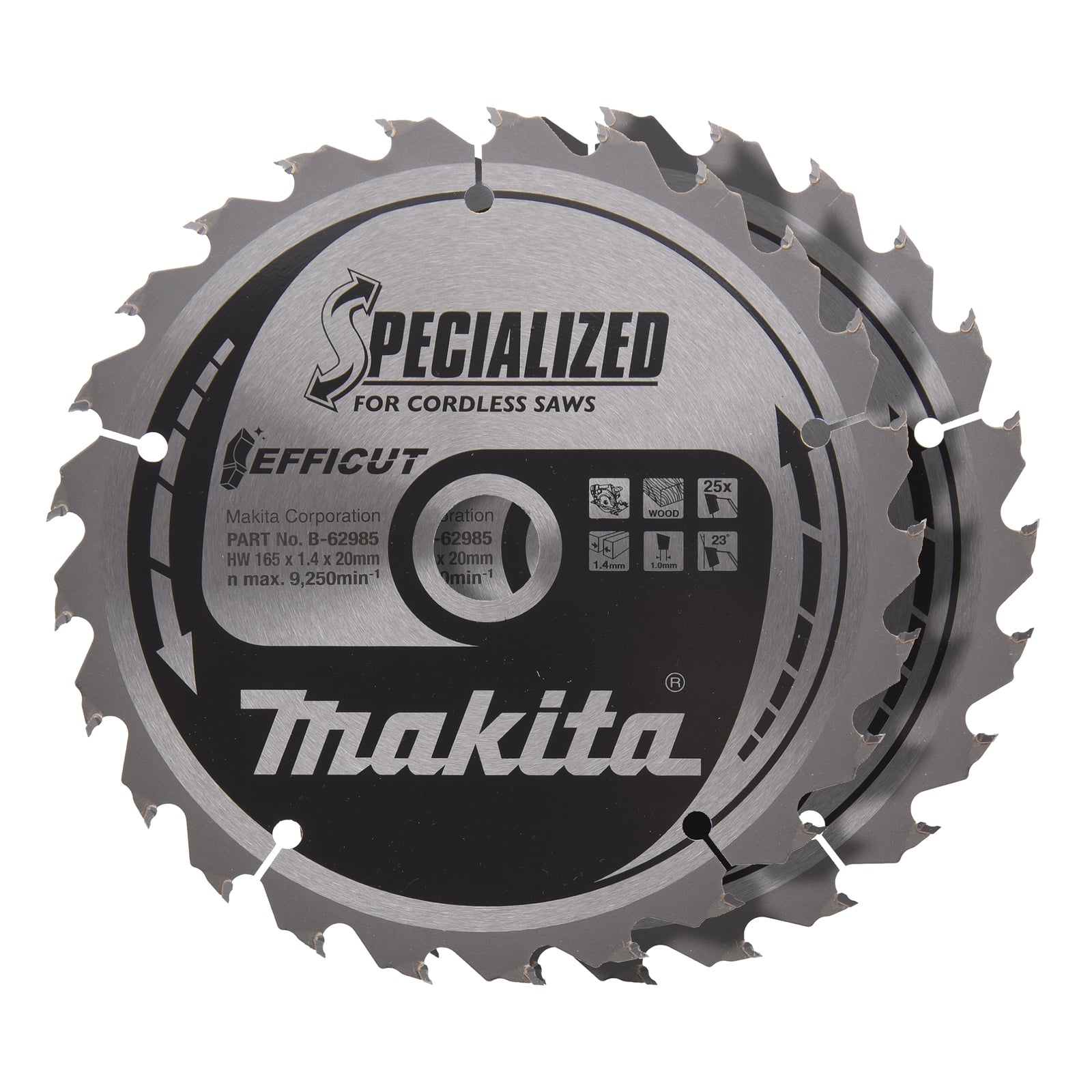 Makita EFFICUT Sägeb.165x20x25Z 2Stk. - B-62985-2 | Leroy Merlin