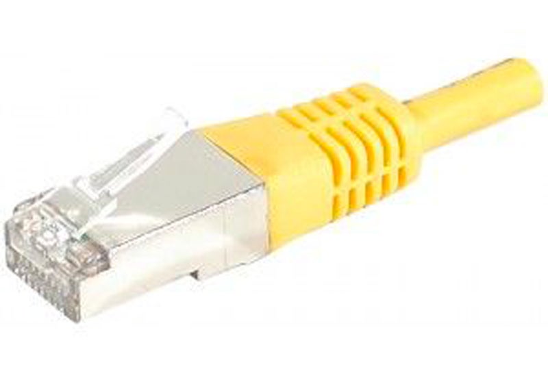 Câble ethernet cat 6 30m surblindé jaune CONECTICPLUS | Leroy Merlin