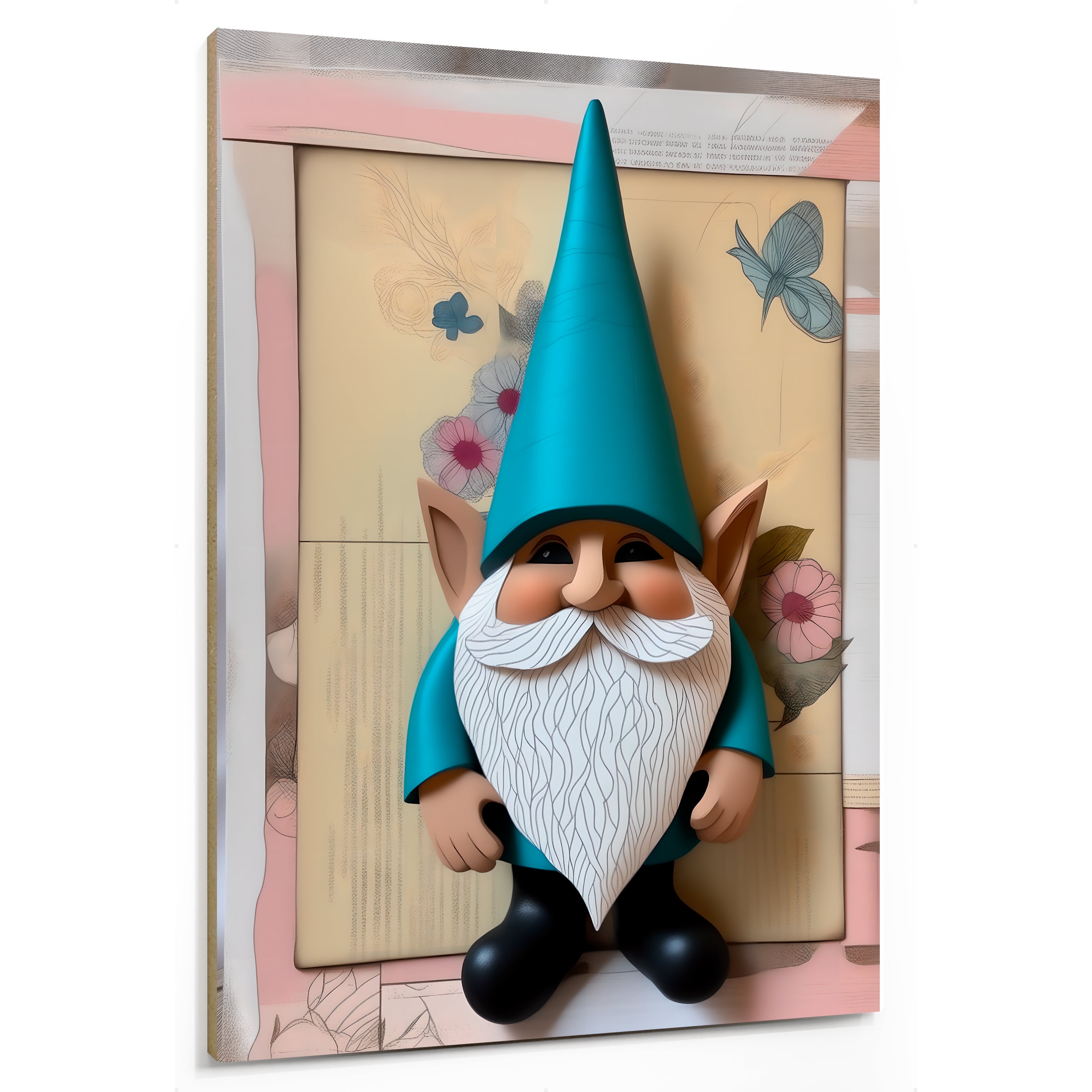 Tableau déco Petit Gnome - Style Vintage Collage - 18x24 cm | Leroy Merlin