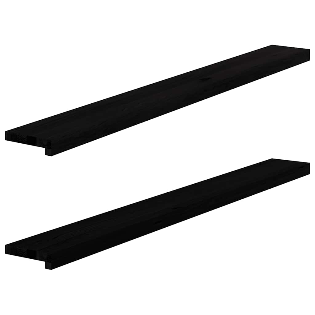 Appuis de fenêtre 2 pcs brun-noir bois de chêne massif | Leroy Merlin