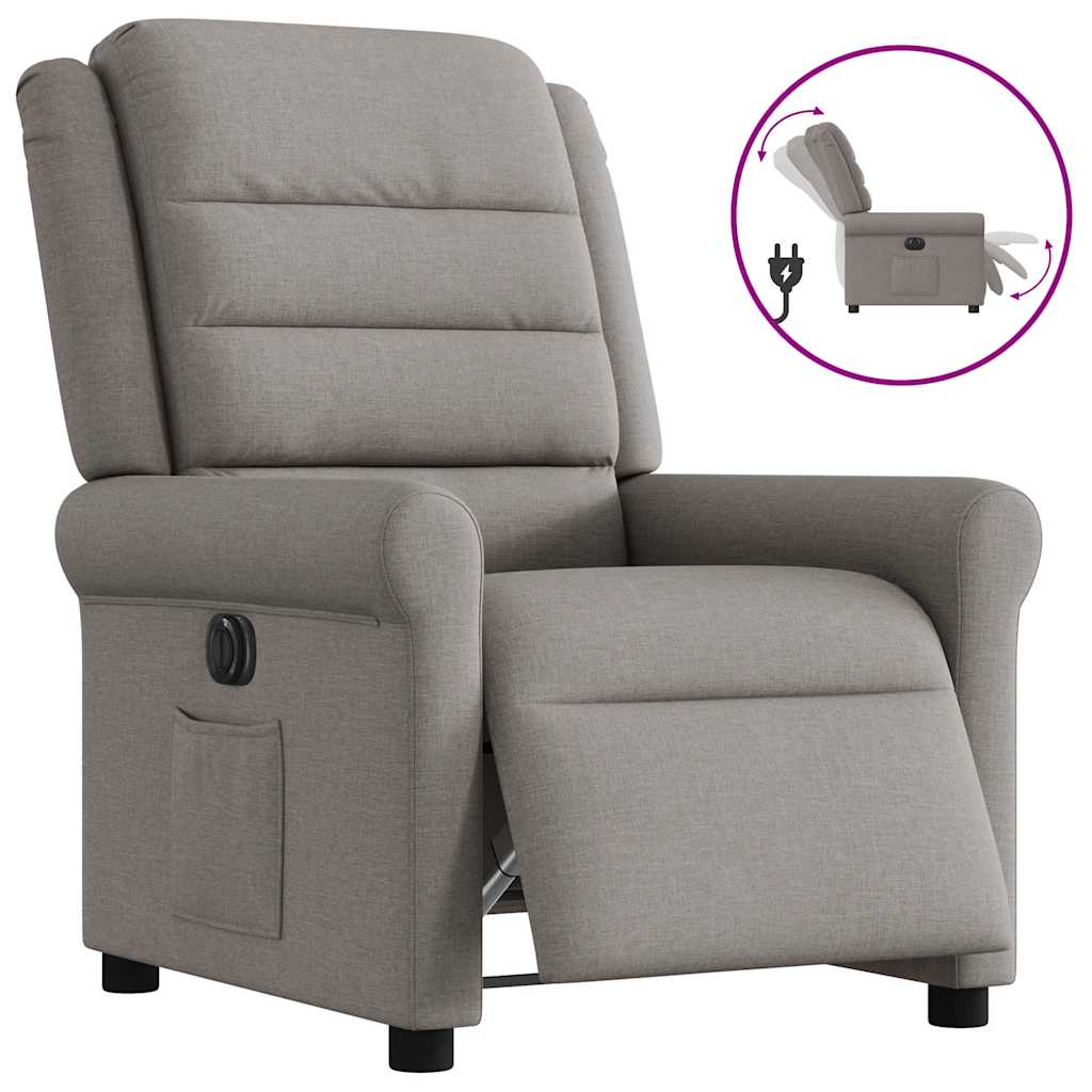 Maison Exclusive - Fauteuil inclinable électrique Taupe Tissu | Leroy ...