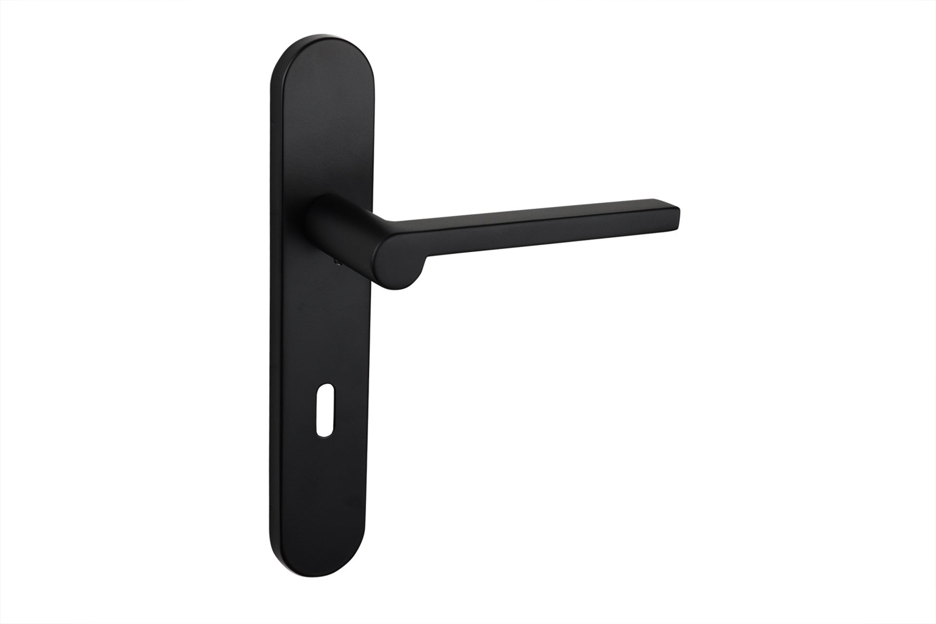Wovar Poignée de porte Lavuzo Caserta noire plaque arrondie SL72 - Par ...