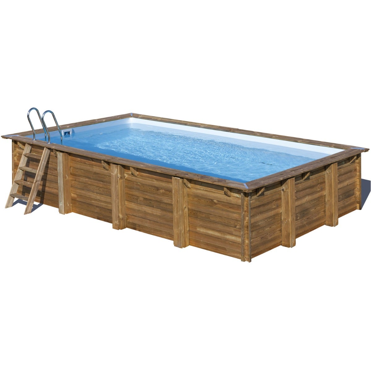 Piscine hors sol bois rectangulaire 6,2 x 4,2 x 1,33 m EVORA | Leroy Merlin
