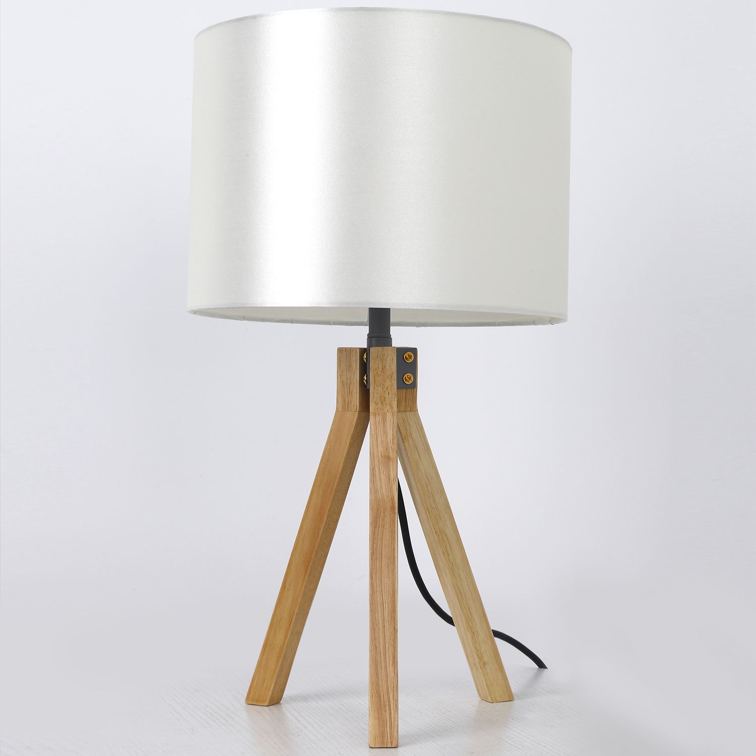 Lampe de table Wanda Bois et Blanc | Leroy Merlin