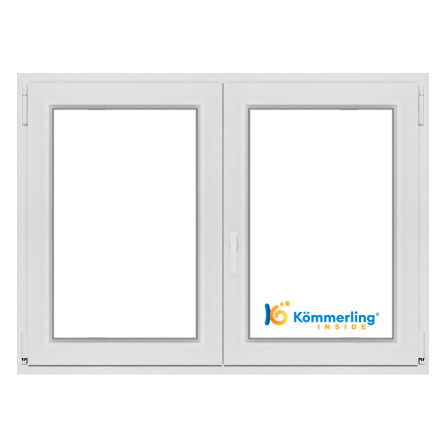Ventana PVC 1500x1100 oscilobatiente 2 hojas blanca | perfil Kommerling ...