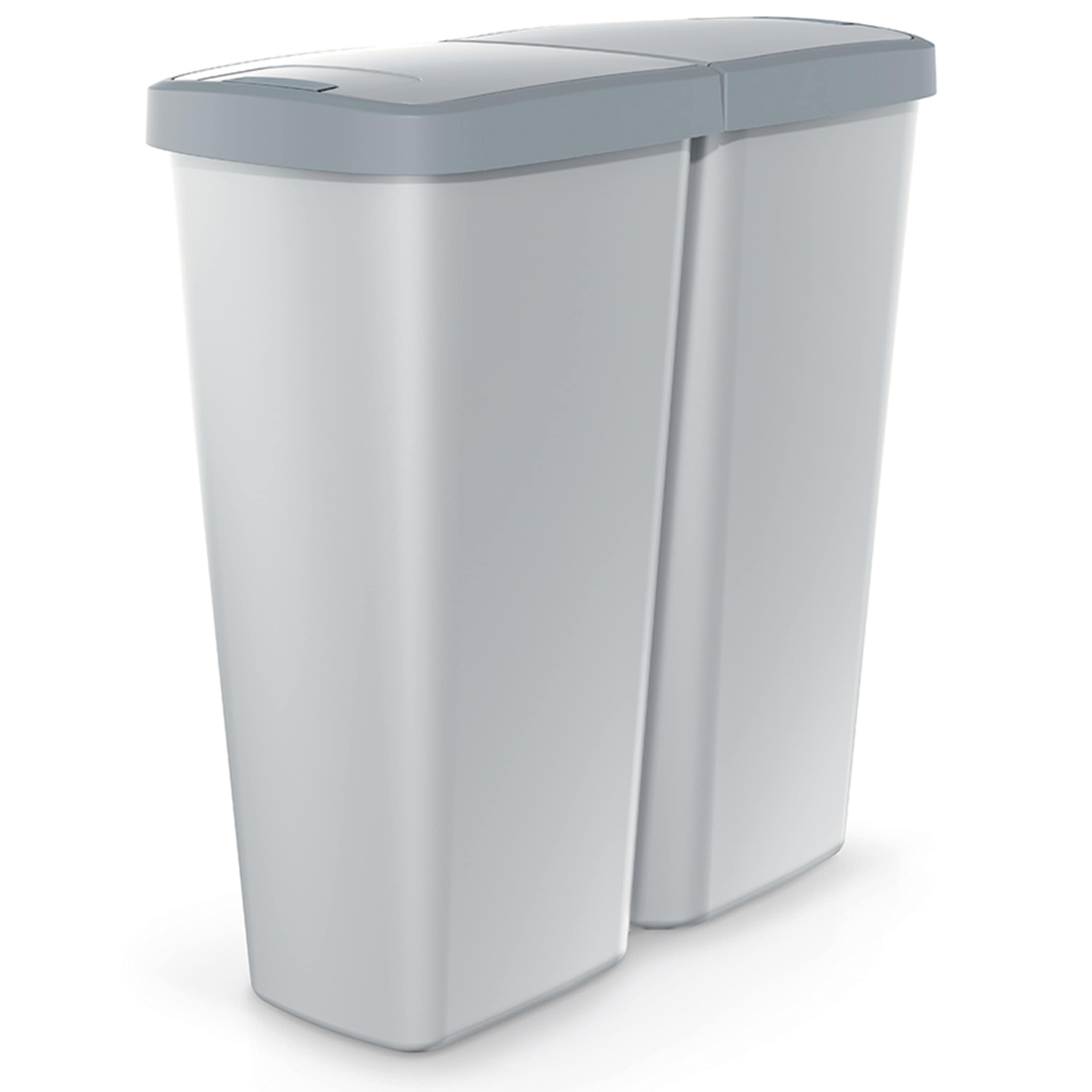 KEDEN Poubelle avec 2 couvercles indépendants 50L Compacta Q duo ...