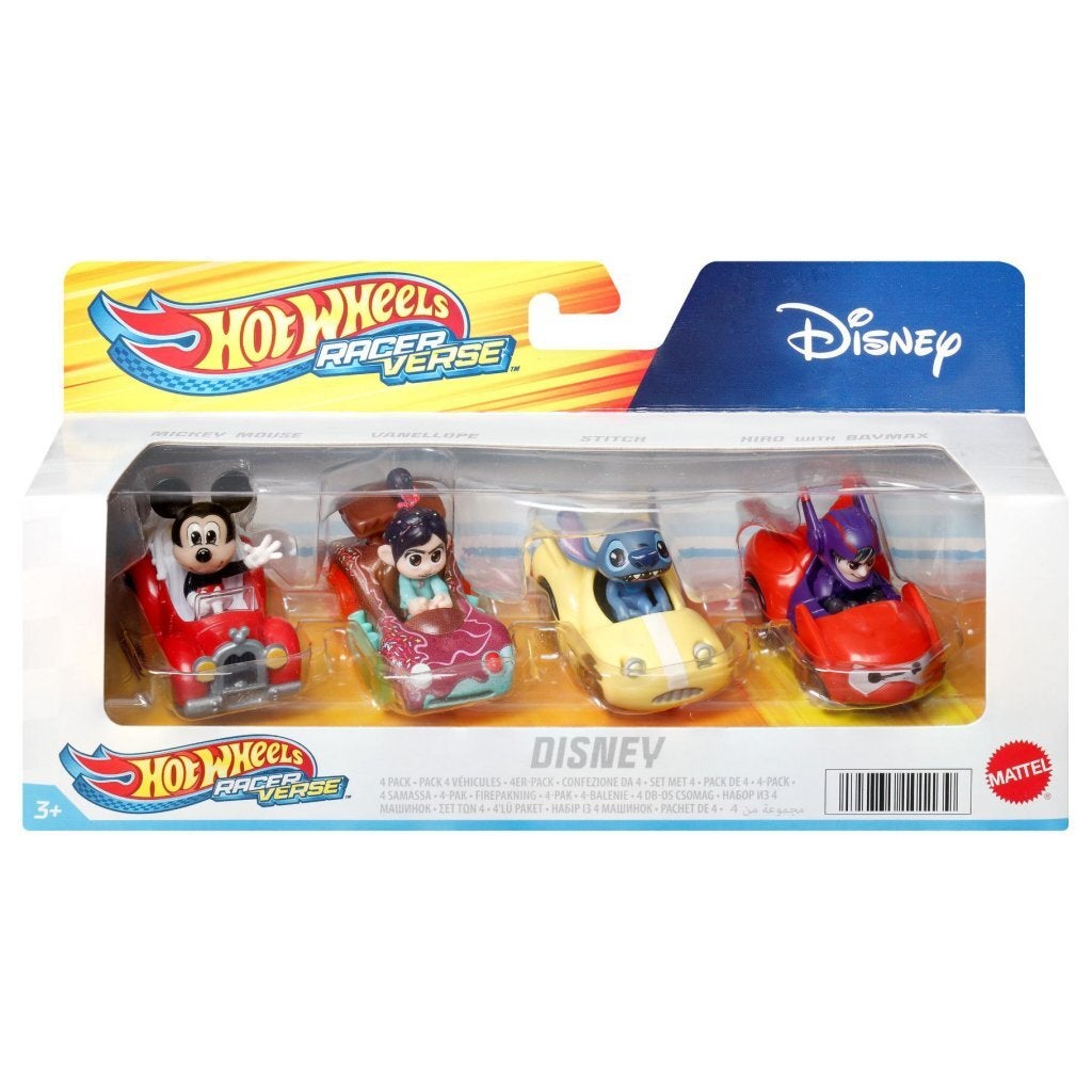 Hot Wheels Disney Racevers 4 Pack - Voitures Jouets pour Enfants 3 ...