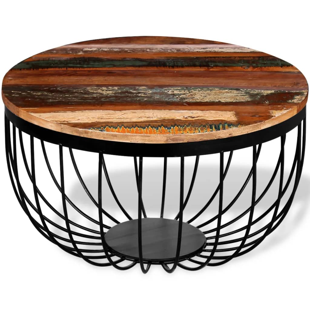 Mesa De Centro Madera Maciza Reciclada Leroy Merlin