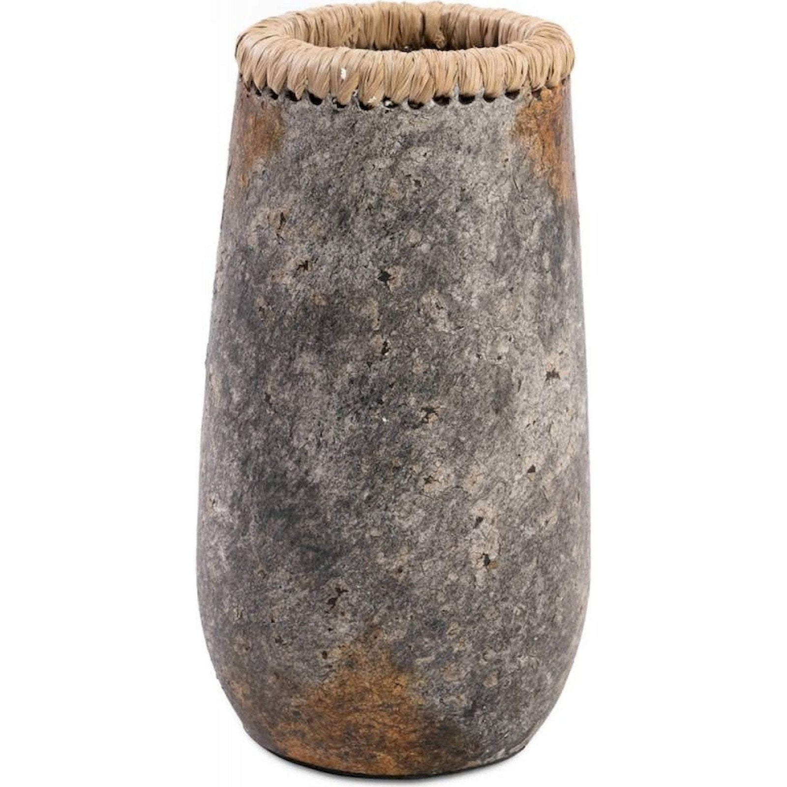 Vase Sneaky 14 x 14 x 26 cm Vase gris antique et naturel | Leroy Merlin