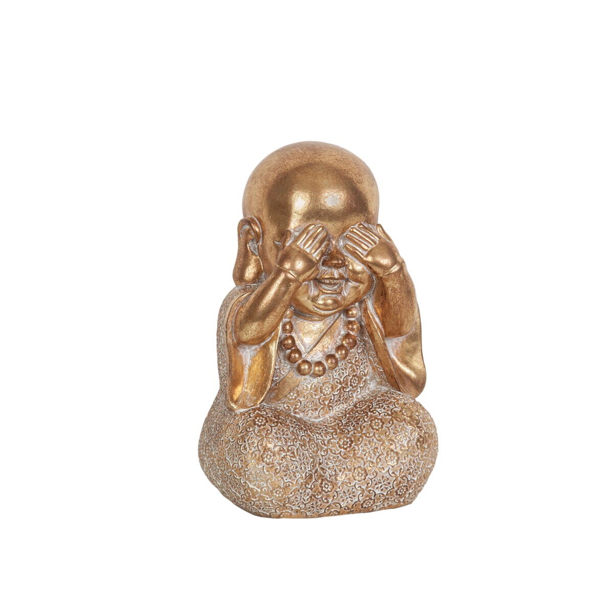 Figurine Décorative Romimex Doré Résine Moine Yeux 16 x 22 x 15 cm ...